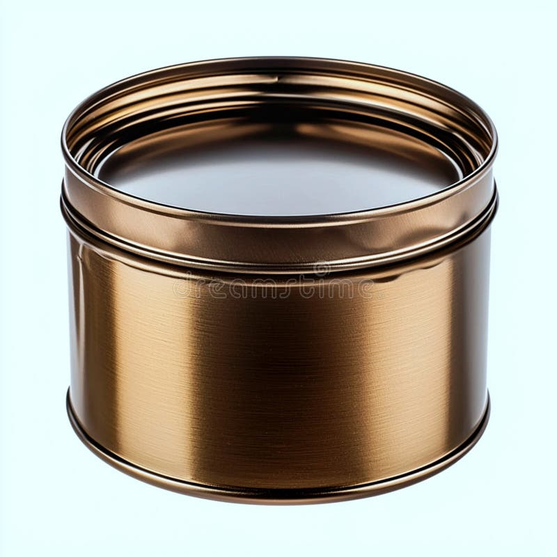 Bronze Container Round Metallic Tin Can Packaging Product Isolated on ...