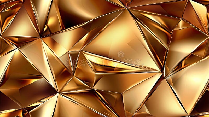 Bronze Metallic Seamless Background with Triangles Stock Illustration ...