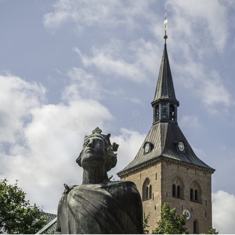 Bronze Monument of Saint Canute in Front of the Odense Cathedral ...