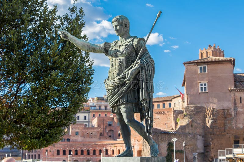 Bronze Monumental Statue of the First Emperor Caesar Augustus in the ...