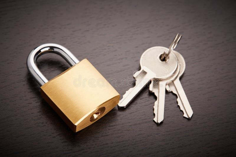 Bronze Padlock with Keys stock image. Image of business - 30454629