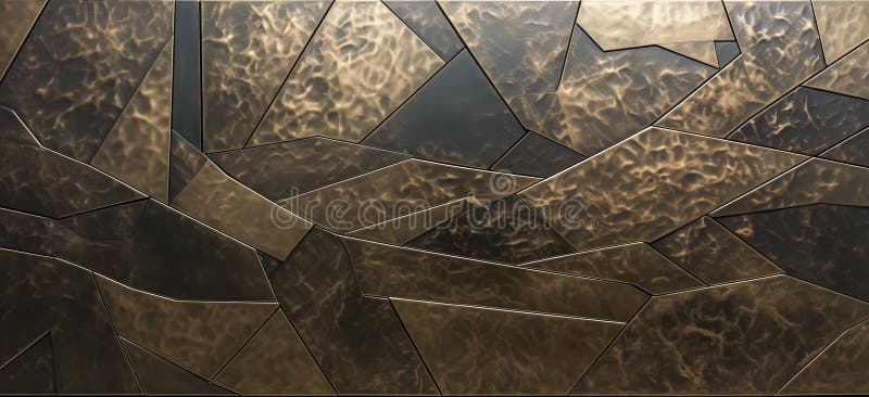 Bronze Panel from Patinated Geometric Tiles Stock Photo - Image of ...