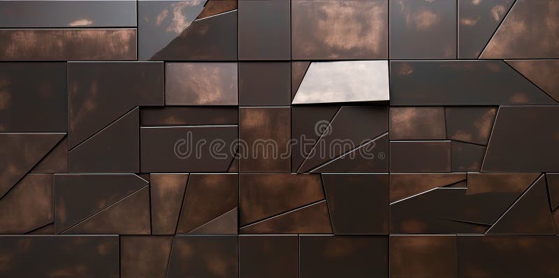 Bronze Patinated Geometric Tiles Stock Illustration - Illustration of ...