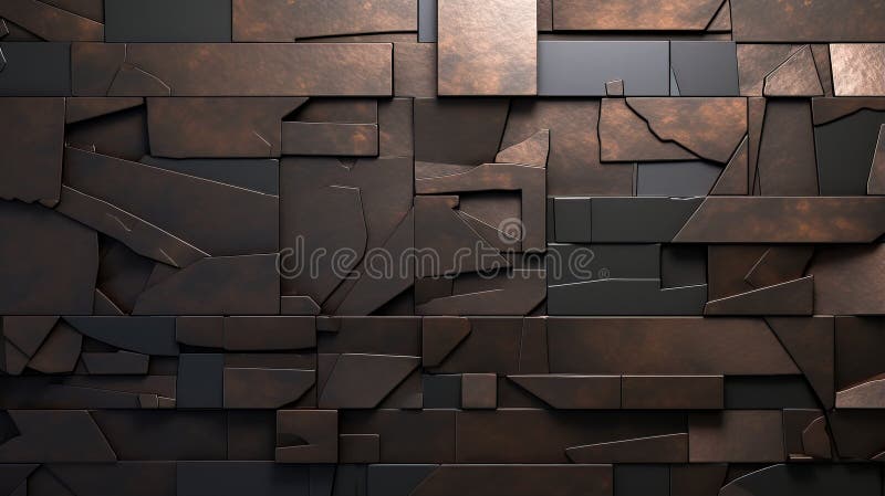 Bronze Patinated Geometric Tiles Stock Illustration - Illustration of ...