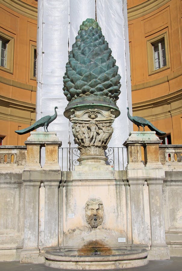 Bronze Pigna at Courtyard of the Pinecone at Vatican Museums Editorial ...