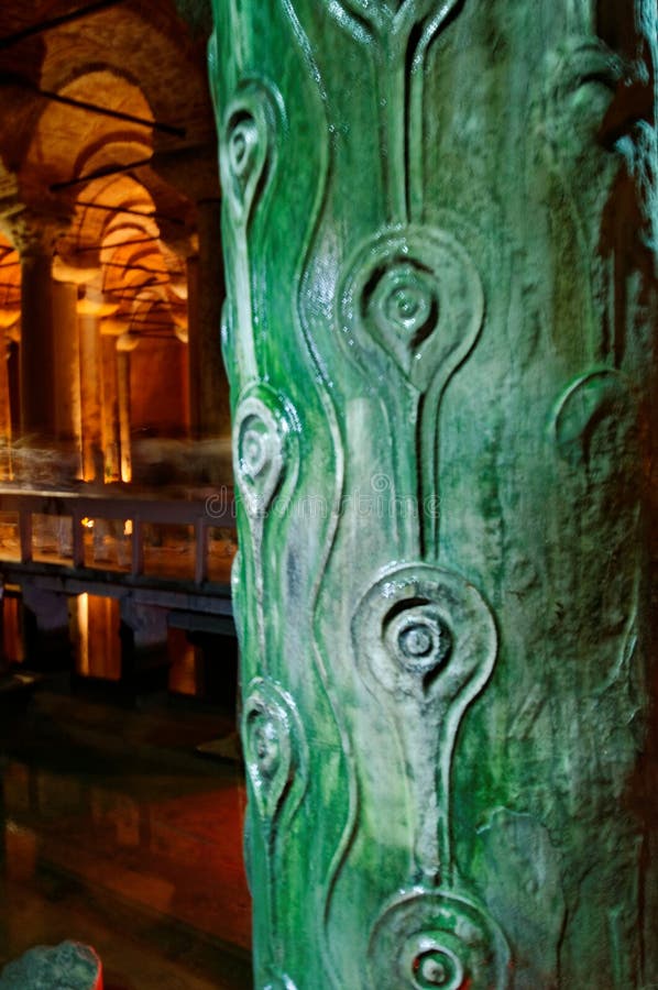 Bronze Pillar In Basilica Cistern Stock Photo - Image of pillar, detail ...
