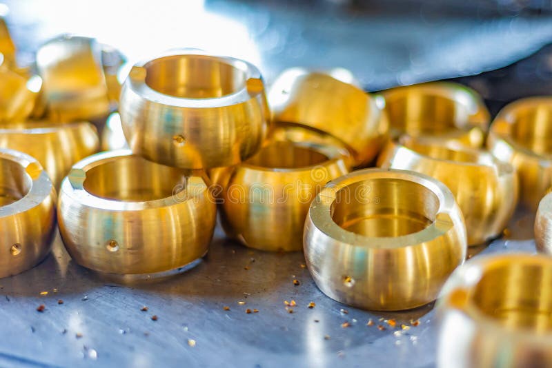 Bronze Products, after Being Made on the Machine, Lie on the Rack Stock ...