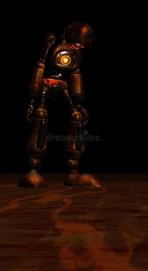 Bronze robot hi-res stock illustration. Illustration of gears - 4364071