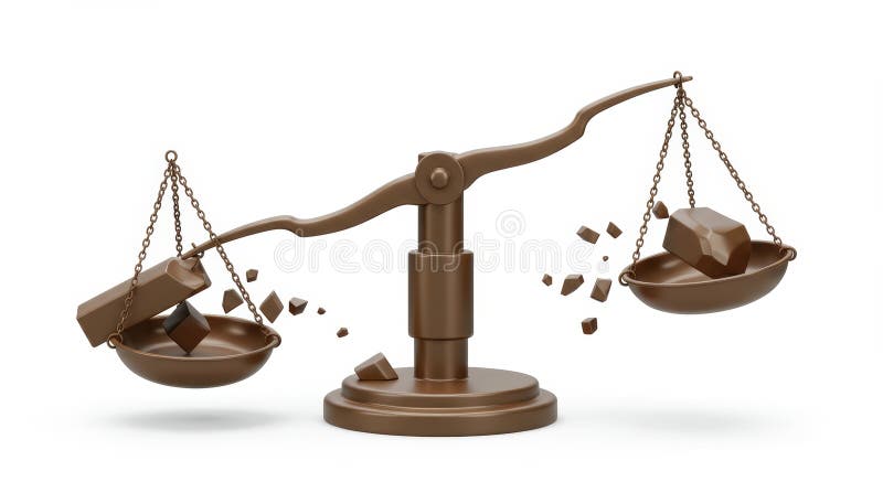 Unbalanced Scales of Justice Stock Illustration - Illustration of ...