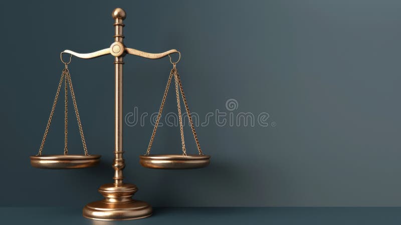 Bronze Scales of Justice in 3d on a Deep Blue Studio Background for ...