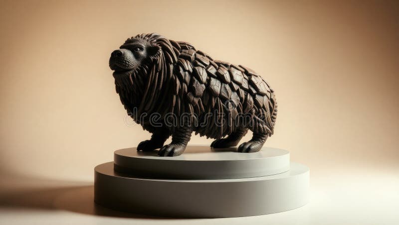 Bronze Sculpture of Curled Figure Stock Illustration - Illustration of ...