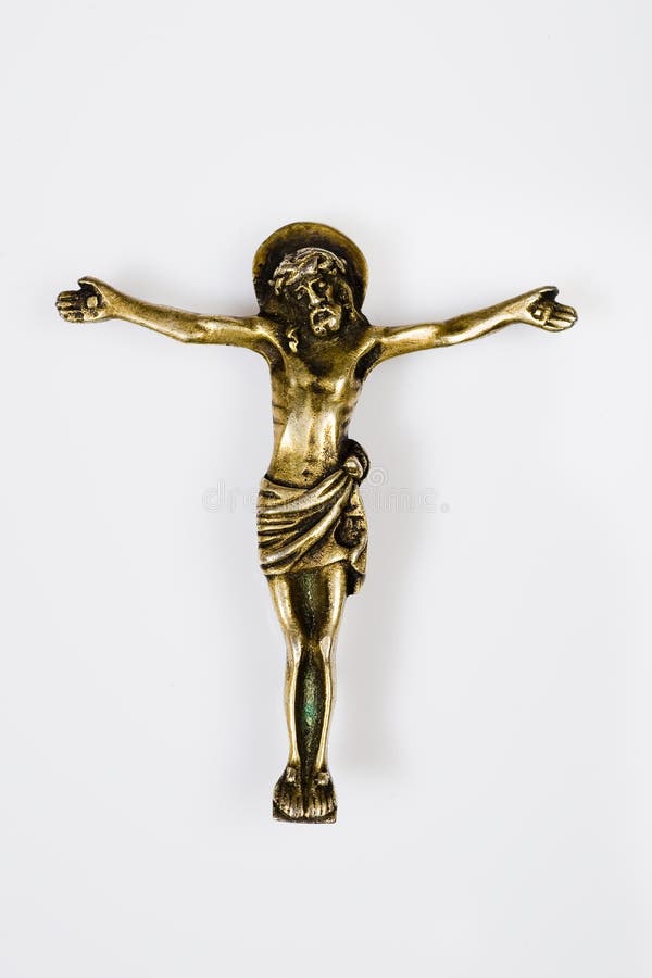 Bronze Sculpture of Jesus Christ Stock Photo - Image of cross, light ...