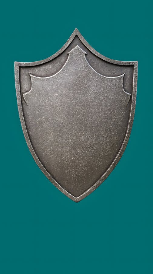 Bronze Shield Against a Teal Backdrop Stock Illustration - Illustration of vintage, background ...