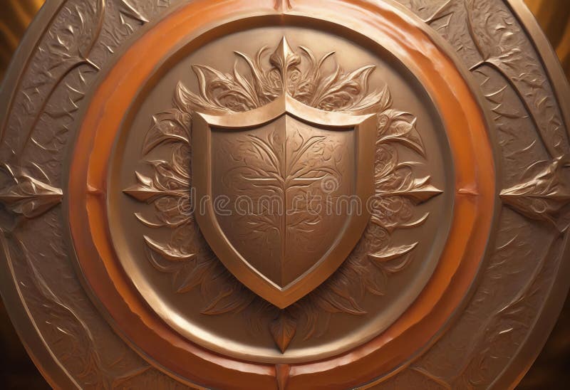 A bronze shield stock illustration. Illustration of combat - 328189179