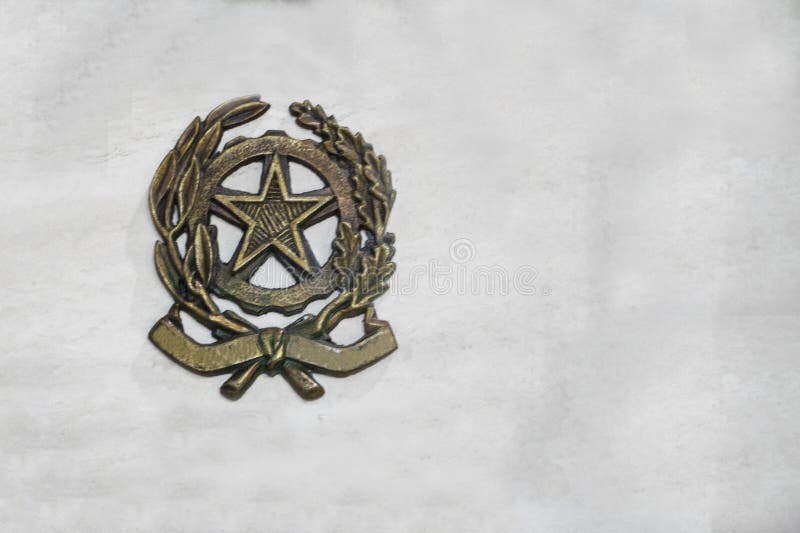 Bronze Sign with a Star in the Symbolism of War on a Background Stock ...