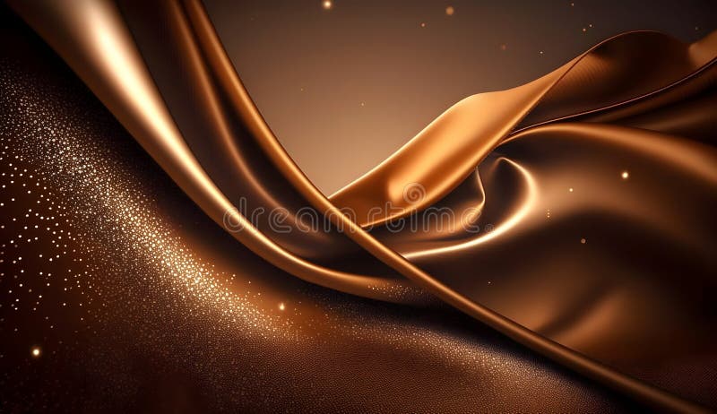 Bronze Silk Fabric Background. Cloth 3d Rendering. Generative Ai Stock ...