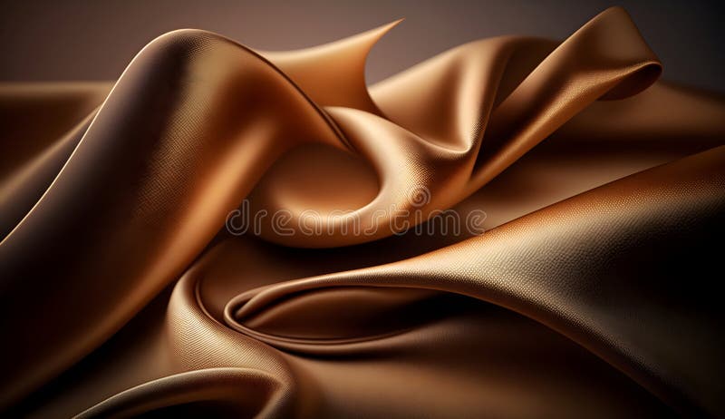 Bronze Silk Fabric Background. Cloth 3d Rendering Stock Illustration ...