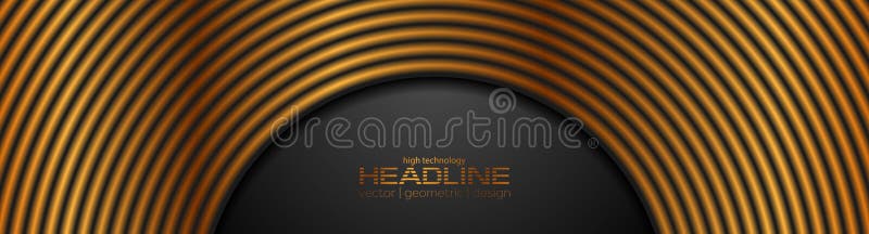 Bronze Smooth Round Lines Abstract Geometric Banner Design Stock Vector ...