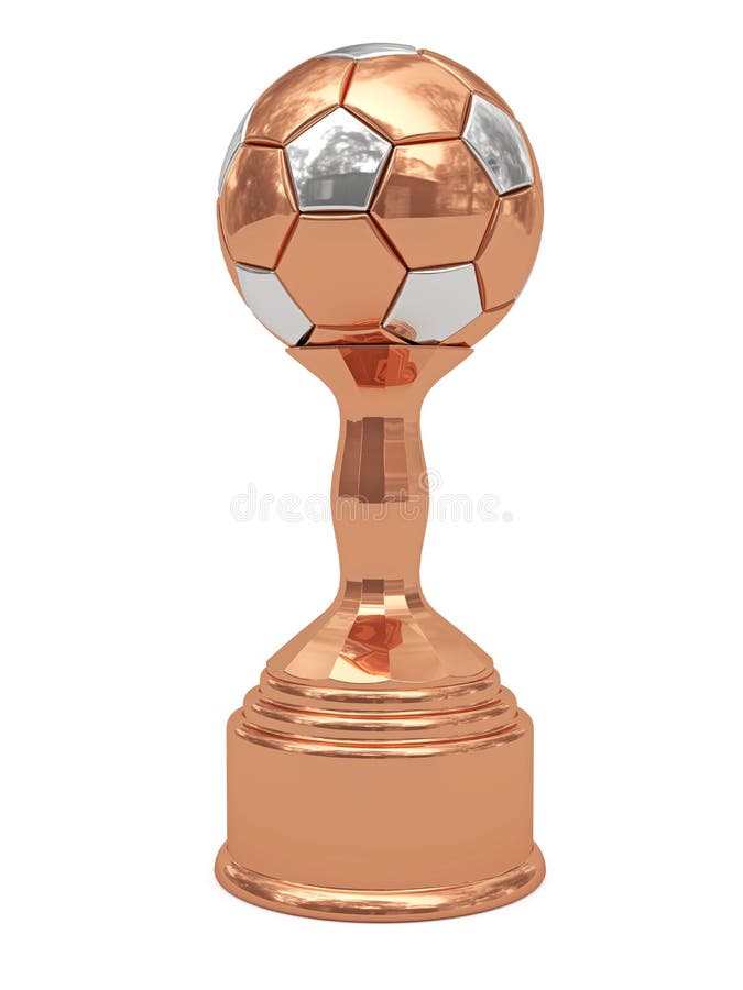 Bronze Soccer Ball Trophy on Pedestal Stock Illustration - Illustration ...