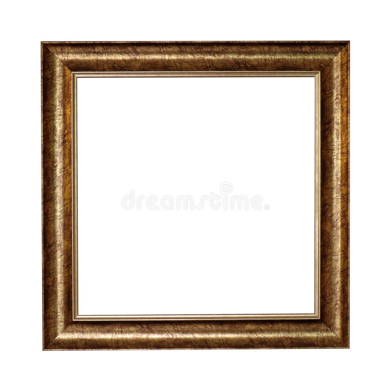 Bronze Square Frame Isolated Stock Image - Image of clipping, vintage ...
