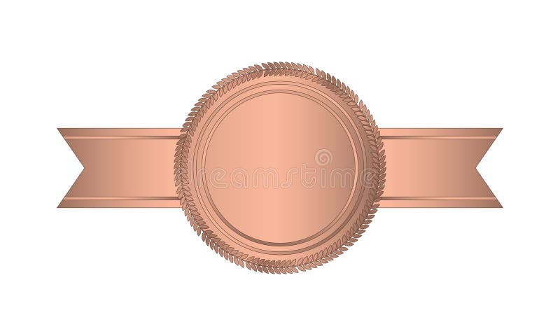 Bronze Stamp with Horizontal Ribbons. Luxury Seal. Blank Bronze Seal ...