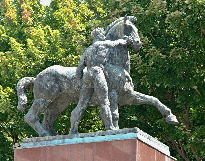 Horse Statue at the D.Joao I Square in Porto - Portugal Editorial Stock ...