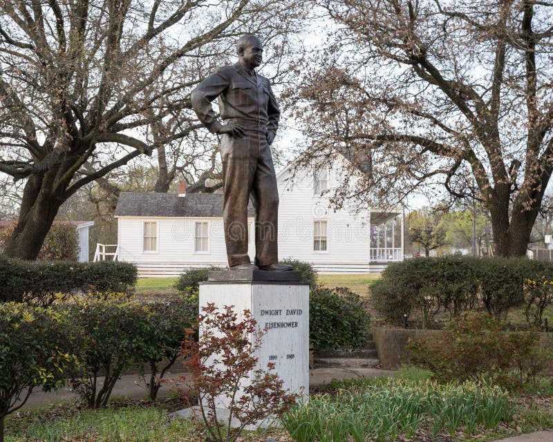 Bronze Statue of Dwight David Eisenhower at the Eisenhower Birthplace ...