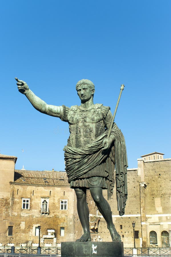 Bronze Statue of Emperor Caesar Augustus Stock Image - Image of italy ...