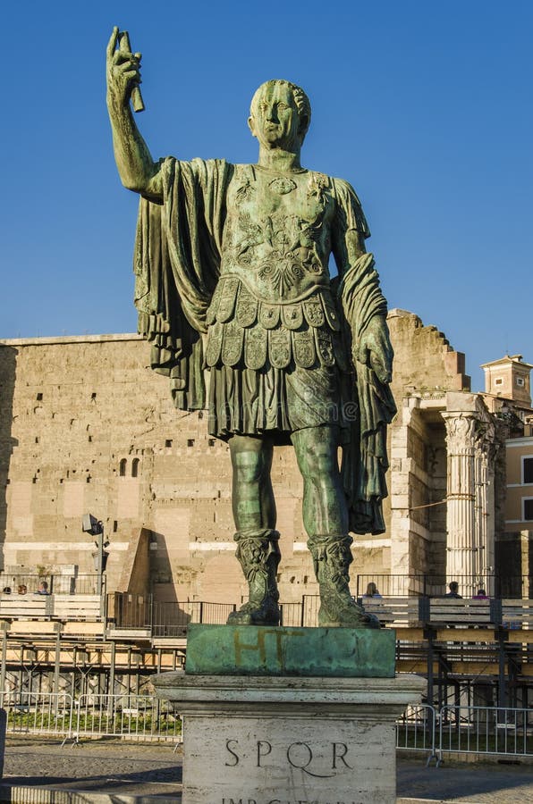 Bronze Statue Of The Emperor Nerva In Rome Stock Photo - Image of ...