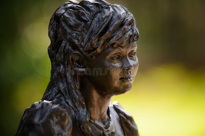 Bronze Statue - Girl Portrait Stock Photo - Image of girl, hair: 47774144