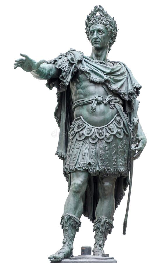 Bronze Statue of a Roman Emperor Isolated on White Stock Image - Image ...