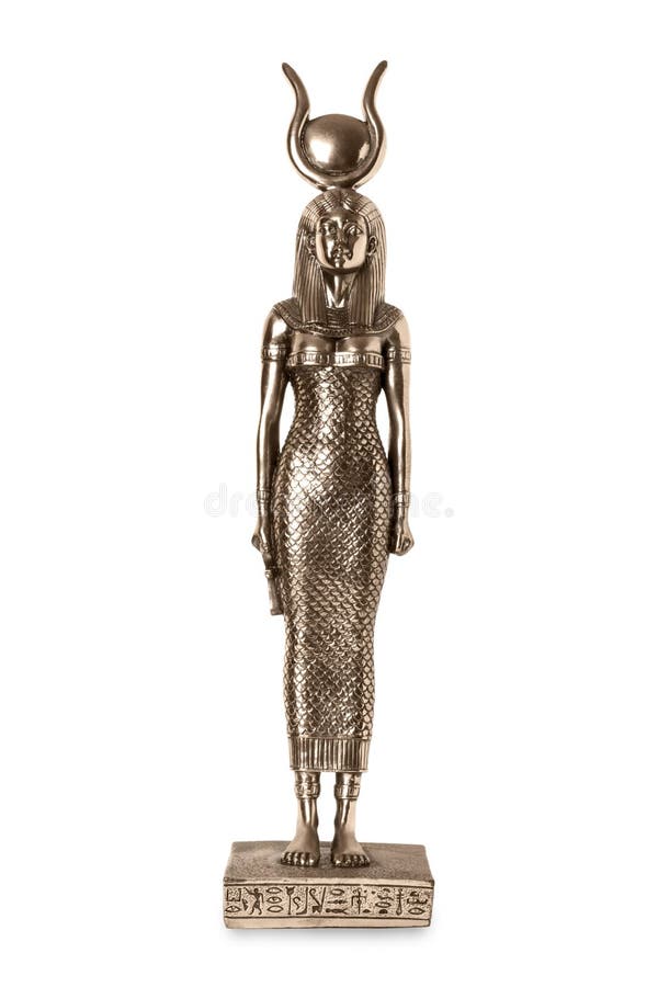 Bronze Statuette of Isis Isolated on White Background Stock Photo ...