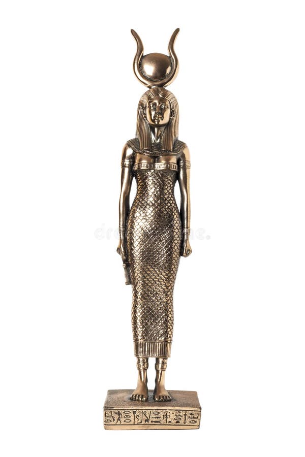 Bronze Statuette of Isis Isolated on White Background Stock Photo ...