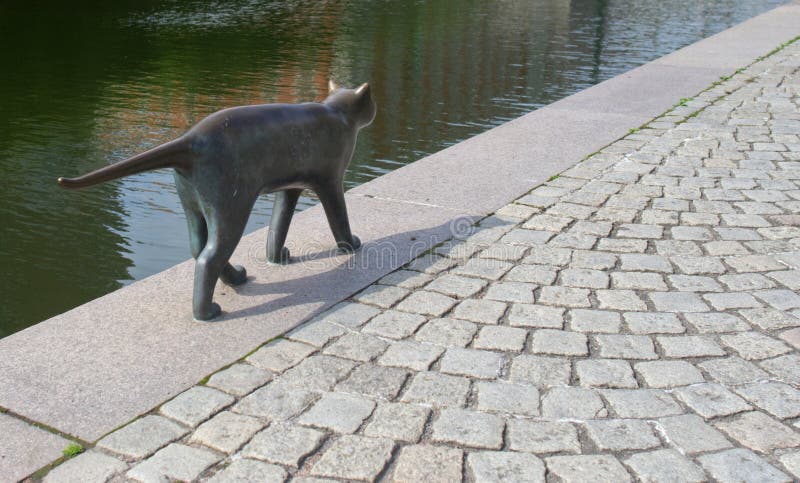 Walking Cat Statue Malmo, Sweden. Editorial Stock Image - Image of ...