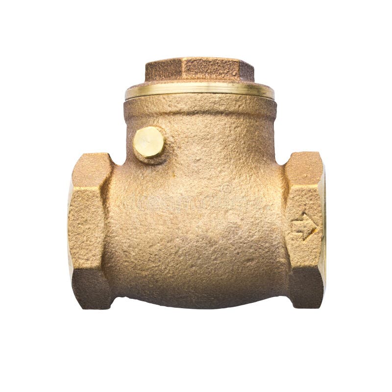 Bronze Swing Check Valve Isolated on White Backgro Stock Photo - Image ...