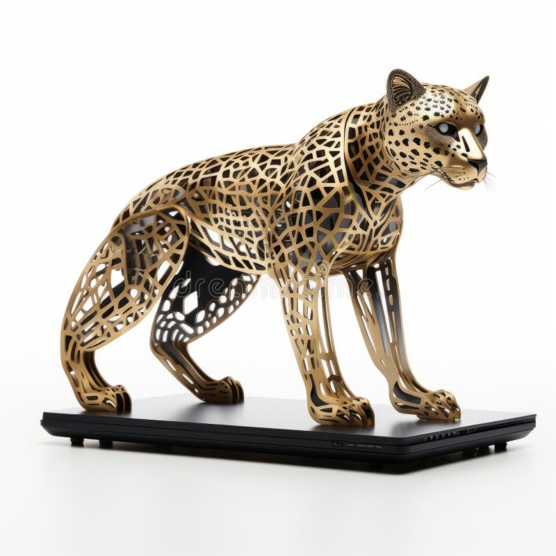 Bronze Technological Design of a Golden Leopard - Intricate Caninecore ...