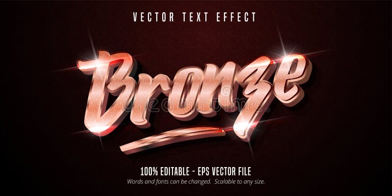 Bronze Text, Shiny Metallic Style Editable Text Effect Stock Vector ... Bronze Text, Shiny Metallic Style Editable Text Effect Stock Vector ...