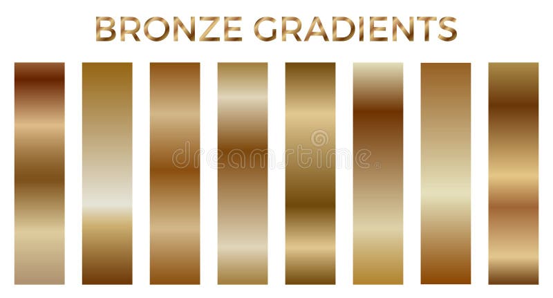 Bronze Texture Gradient Background Vector Set. Metallic Design for ...