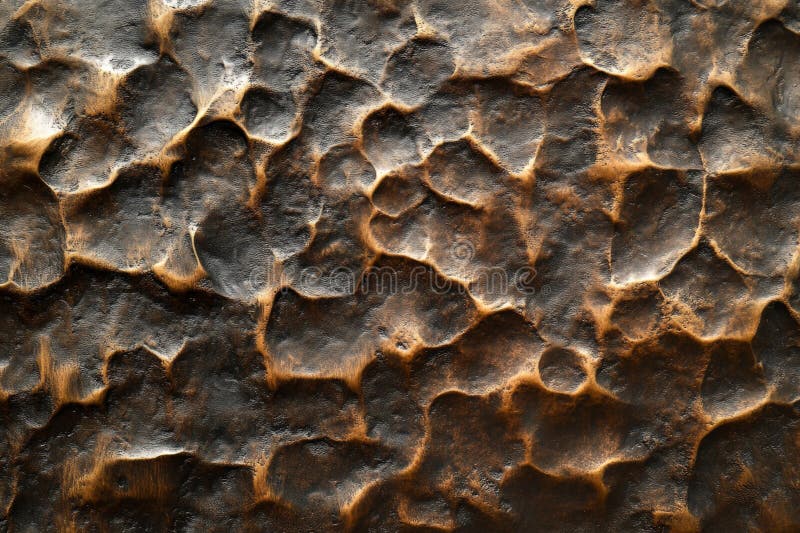 Bronze Textured Surface Rough Hammered Finish Featuring Uneven Dented ...