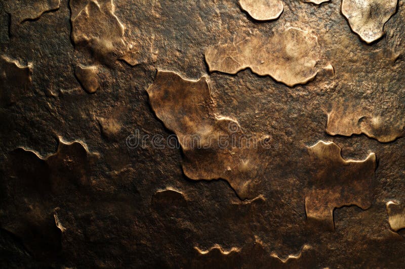 Bronze Textured Surface Rough Hammered Finish Featuring Uneven Dented ...