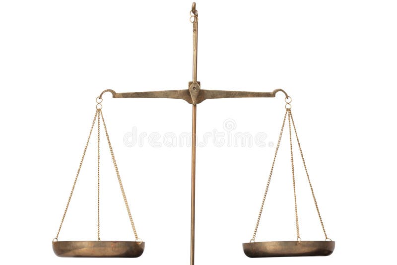 A Bronze Balance Scale Isolated or Weighing Balance Machine. Stock ...