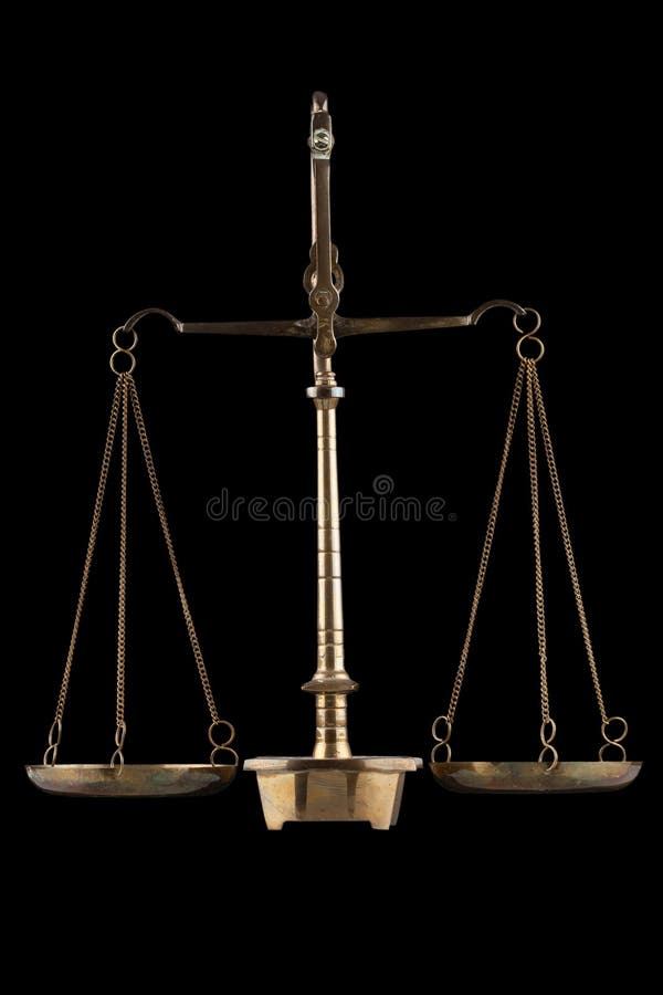 Bronze Traditional Balance Scale Set on Black Stock Photo - Image of ...