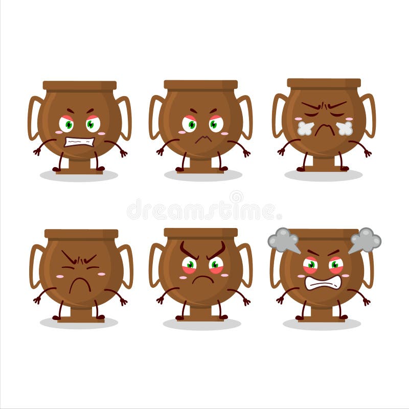 Angry Bronze Trophy Cartoon Character with Mascot Stock Vector ...