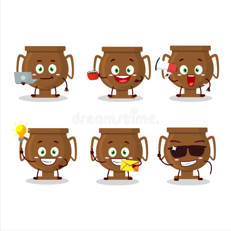 Bronze Trophy Cartoon Character with Various Types of Business ...