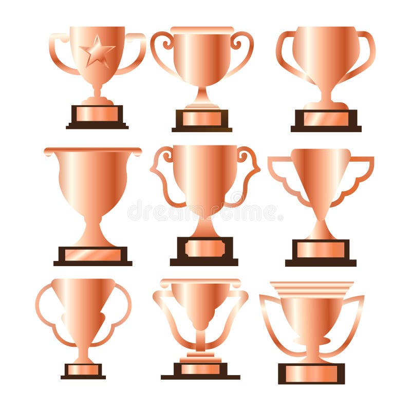 Bronze Trophy Icon Logo Symbol Vector Bundle Set Stock Illustration ...