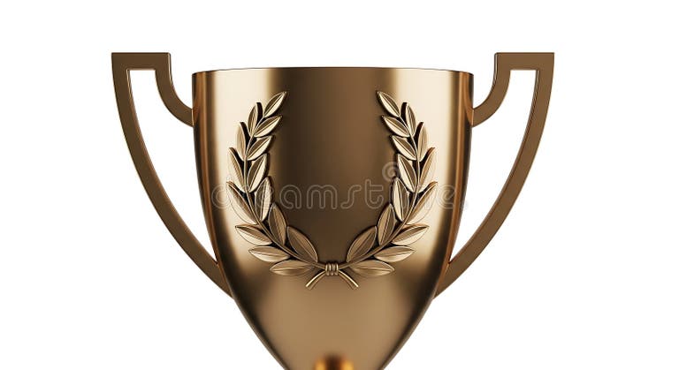 Bronze Trophy with a Polished Finish, Featuring Two Angular Handles on ...