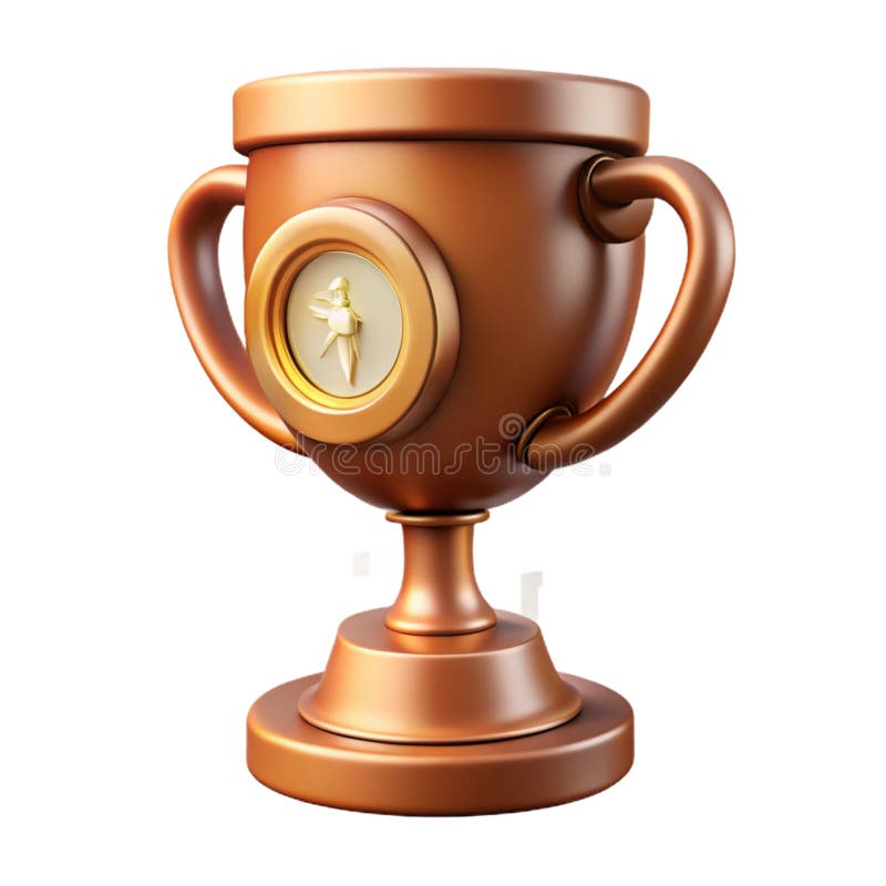 Bronze Trophy with Stopwatch on White Background 3D Illustration Stock ...