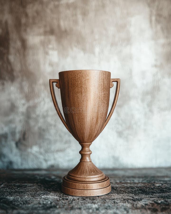 A Bronze Trophy on a Textured Surface. Stock Illustration ...