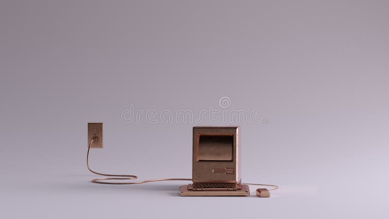 Bronze Vintage Computer Keyboard and Mouse Stock Illustration ...