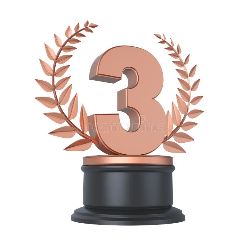 Bronzeie O Terceiro Troféu Do Lugar Ilustração Stock - Ilustração de ...